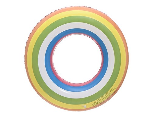 Inflatable Pool Floats for Kids Adults, Rainbow Stripe Swim Tube ...