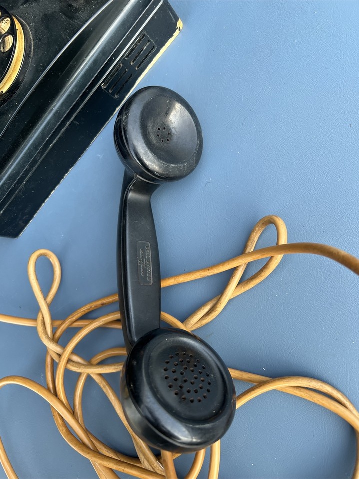 Vtg 40s Antique Western Electric Bell System F1 Black Bakelite Rotary ...