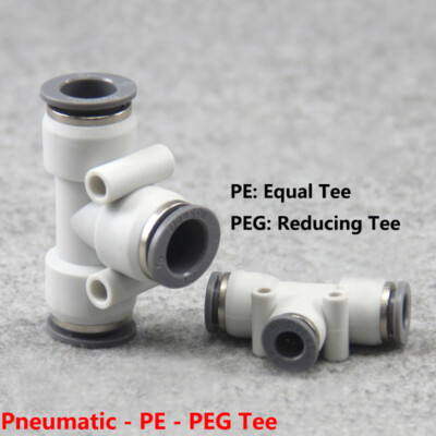 Push Fit Tees Metric Push In Quick Fitting Tee Air PE Equal Tee/PEG ...