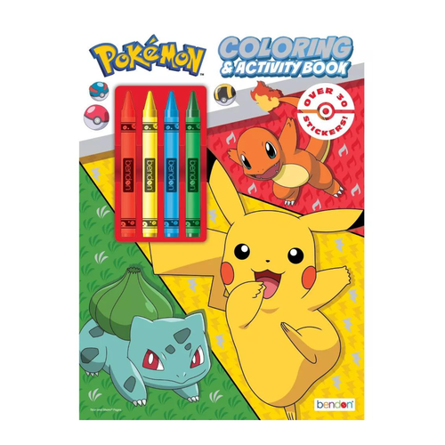 Pokemon Coloring & Activity Book with Stickers and Crayons | eBay