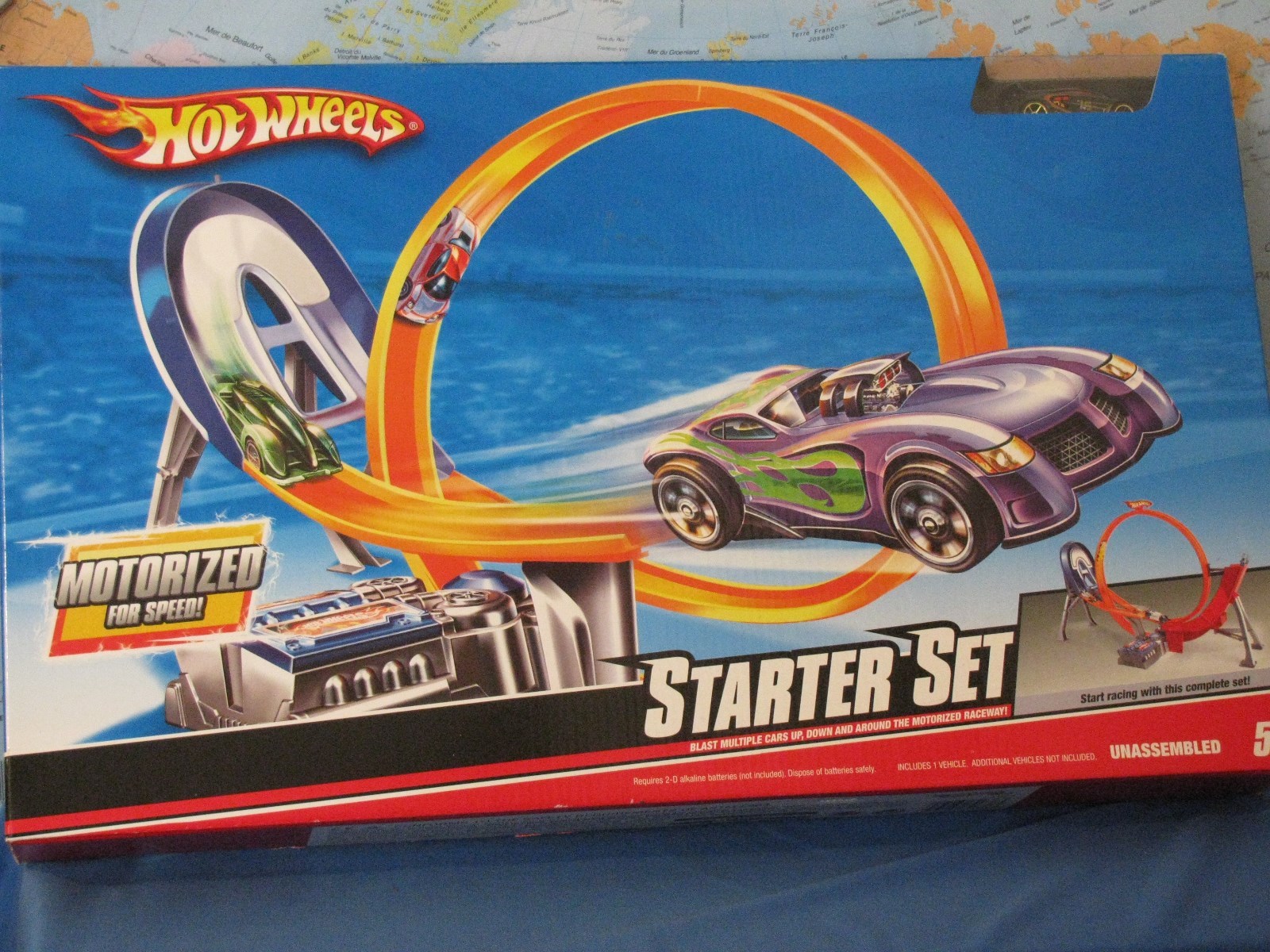 HOT WHEELS STARTER SET MOTORIZED FOR SPEED ONE CAR INCLUDED **BRAND NEW ...
