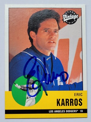 ERIC KARROS Signed 2001 Upper Deck Vintage #240 Los Angeles Dodgers ...