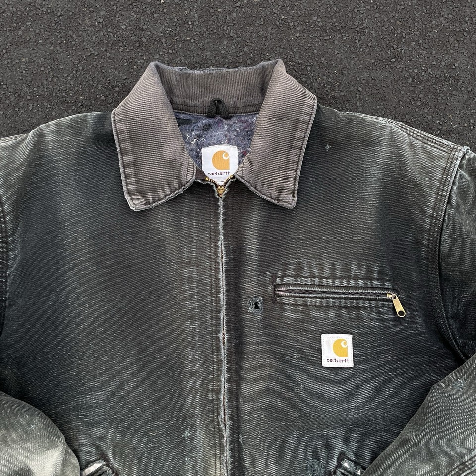 Vintage Sun Faded Distressed Carhartt Men's Large Detroit Jacket | eBay