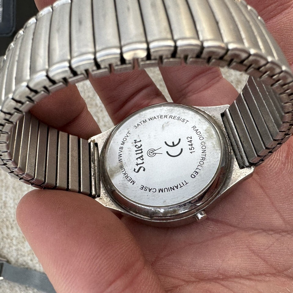 Stauer Wrist Watch 15442 Mens Titanium Atomic Radio Controlled Watch ...
