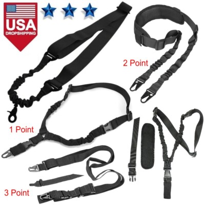 Tactical Single Point Sling 2 3 Point Rifle Sling Adjustable Bungee ...