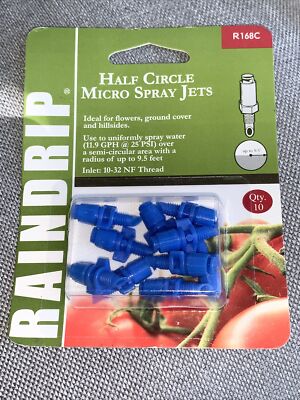 Raindrip R168C 11.9 GPH Half-Circle Micro Spray Jets - Qty 10 New In ...