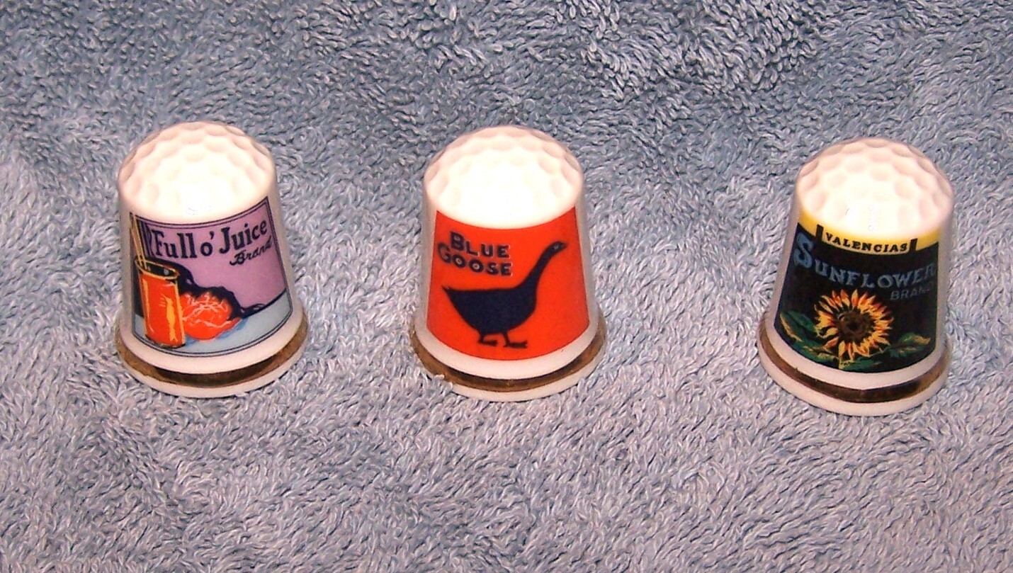 Vintage Oversized Porcelain Fruit Crate Label Thimbles (MSR Imports ...
