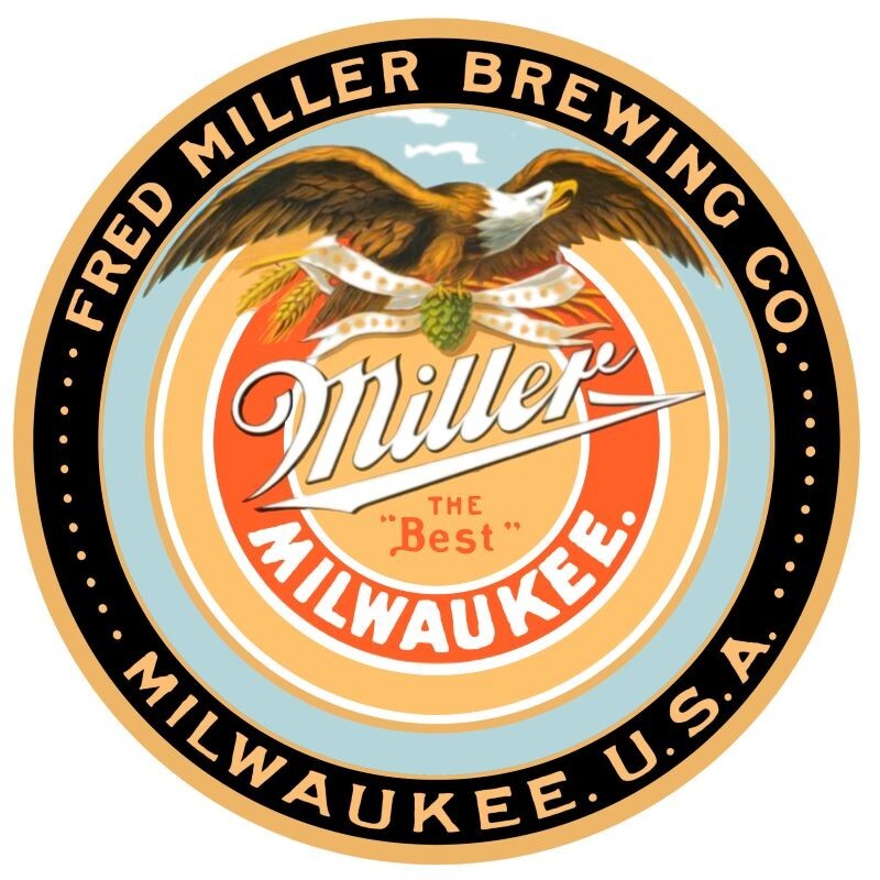 Miller Beer of Milwaukee, Wisconsin NEW Sign: 18" Dia. Round USA STEEL ...