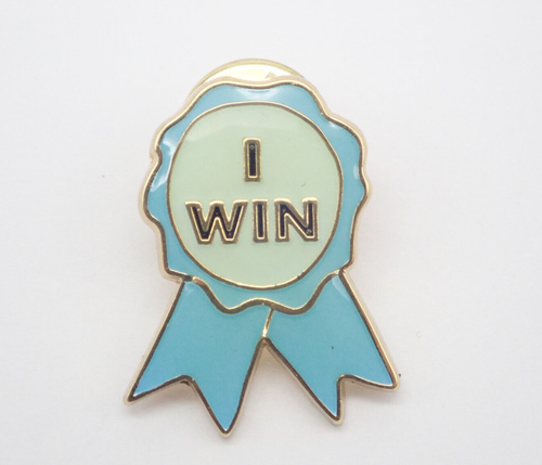 I Win Blue Ribbon Number One Vintage Lapel Pin | eBay