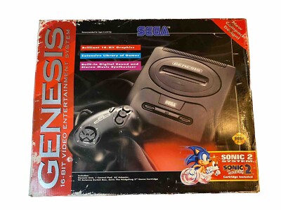 Sega Genesis 2nd Gen Console Sonic 2 Edition CIB 2 Controllers ...