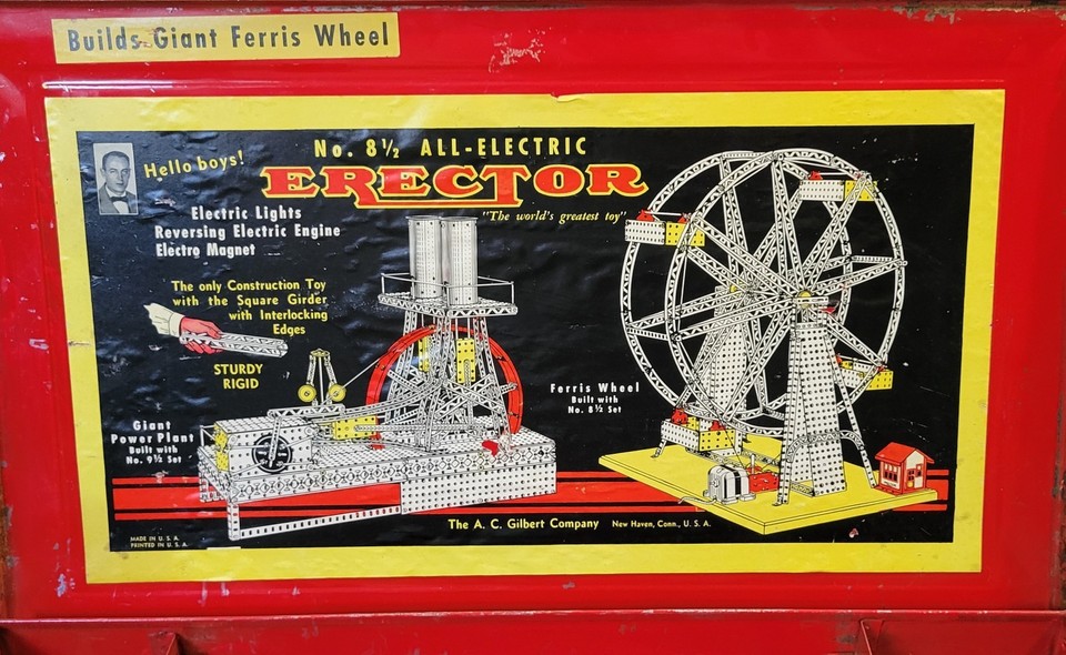 Vtg 1951 Toy Erector Set No. 8 1/2 Gilbert Co. Ferris Wheel~Incomplete ...