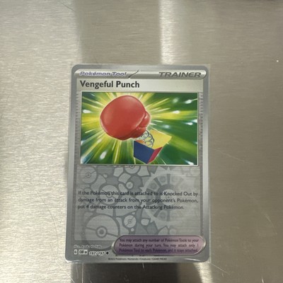 Pokemon Vengeful Punch Reverse Holo Card 197/197 Sv03: Obsidian Flames ...