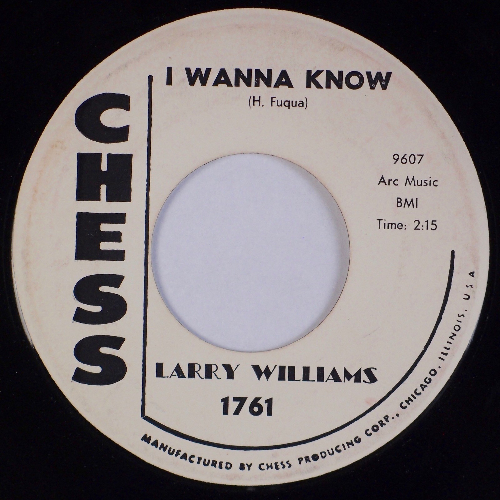 LARRY WILLIAMS: I Wanna Know US Chess ’60 Soul R&B Harvey Fuqua Promo ...