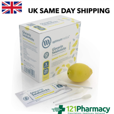Mouth Swabs Lemon & Glycerine Oral Swab Sticks - Pleasant Tasting Sugar ...