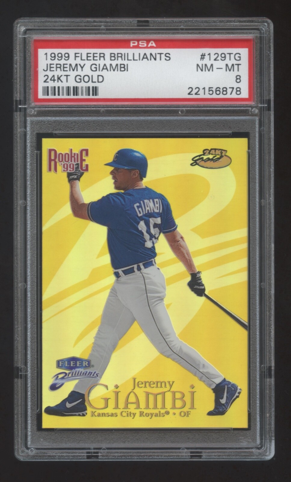 POP 1 PSA 8 JEREMY GIAMBI 1999 FLEER BRILLIANTS 24 KT GOLD ROOKIE RC # ...