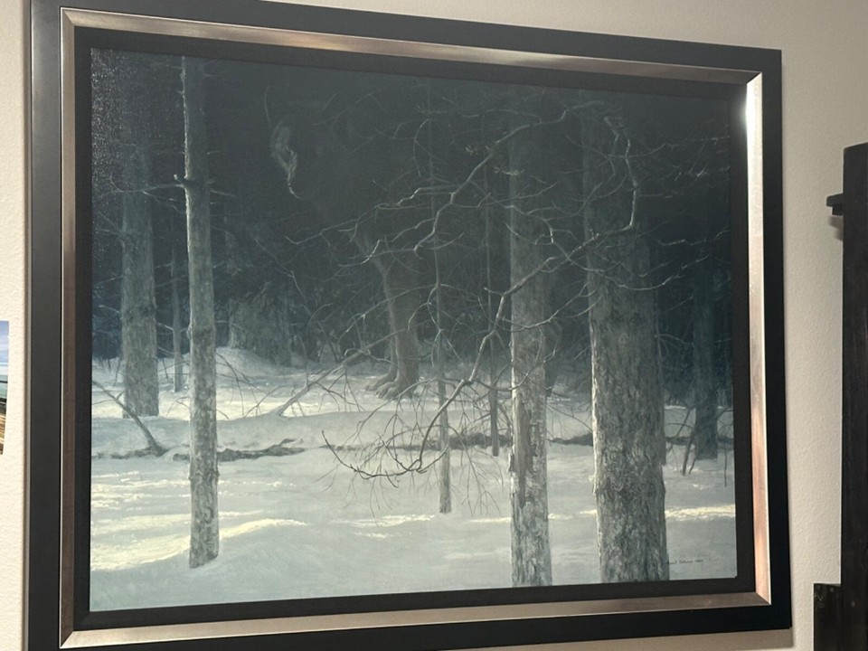 Midnight Black Wolf by Robert Bateman Giclee on Canvas 85/550 numbered ...