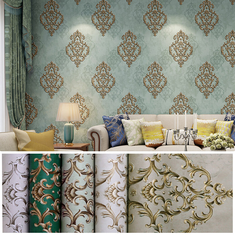 Vintage Embossed Gold Wallpaper