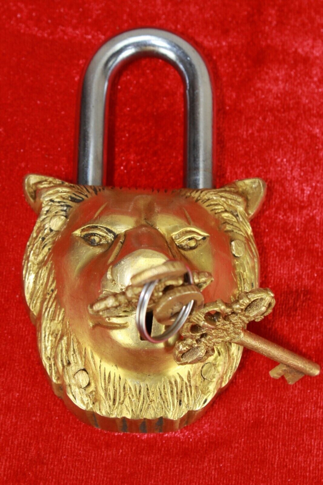 Antique Lion Padlock Rare Brass Working Lock Vintage Bronze Old Lock ...