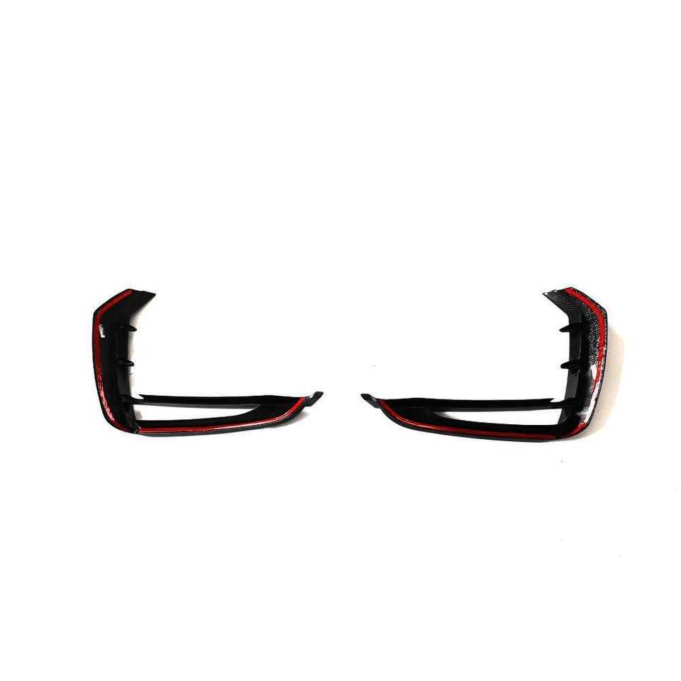 For Audi RSQ8 RS Q8 2020UP Gloss Black Front Bumper Fins Splitter Air ...