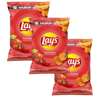 Lay's Bolsaza ADOBADAS Potato Chips BOLSAZA Snacks Spicy Smoky 7 oz (3 ...