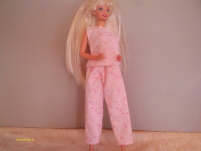 DOLL CLOTHES BARBIE PAJAMA SET HANDMADE PINK STAR | eBay