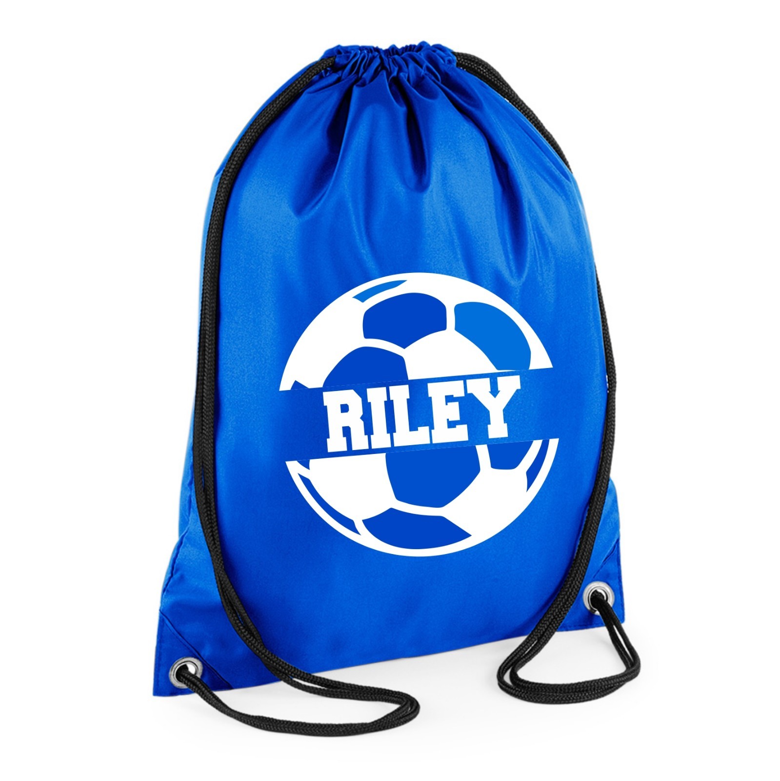 Personalised Name SPLIT Football Drawstring Bag Club PE Custom Name ...