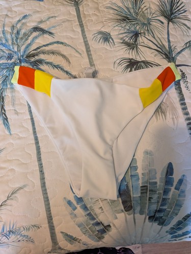 NWT Cyn & Luca Medium Med. Coverage Bikini Bottoms (white/Multicolor ...