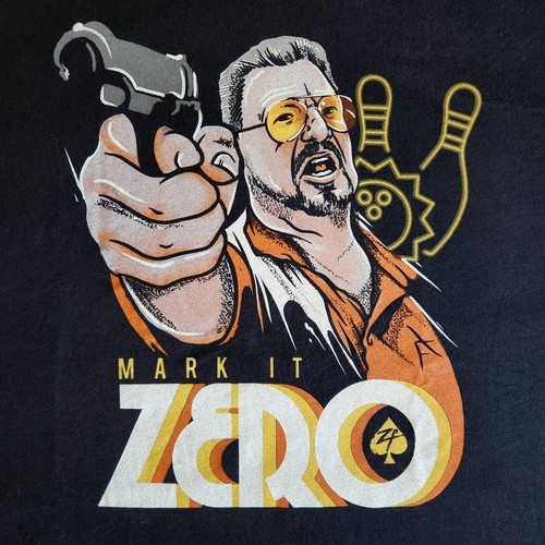 Zero Foxtrot Mark It Zero Big Lebowski Black XL Graphic T-Shirt Made in USA Tee | eBay