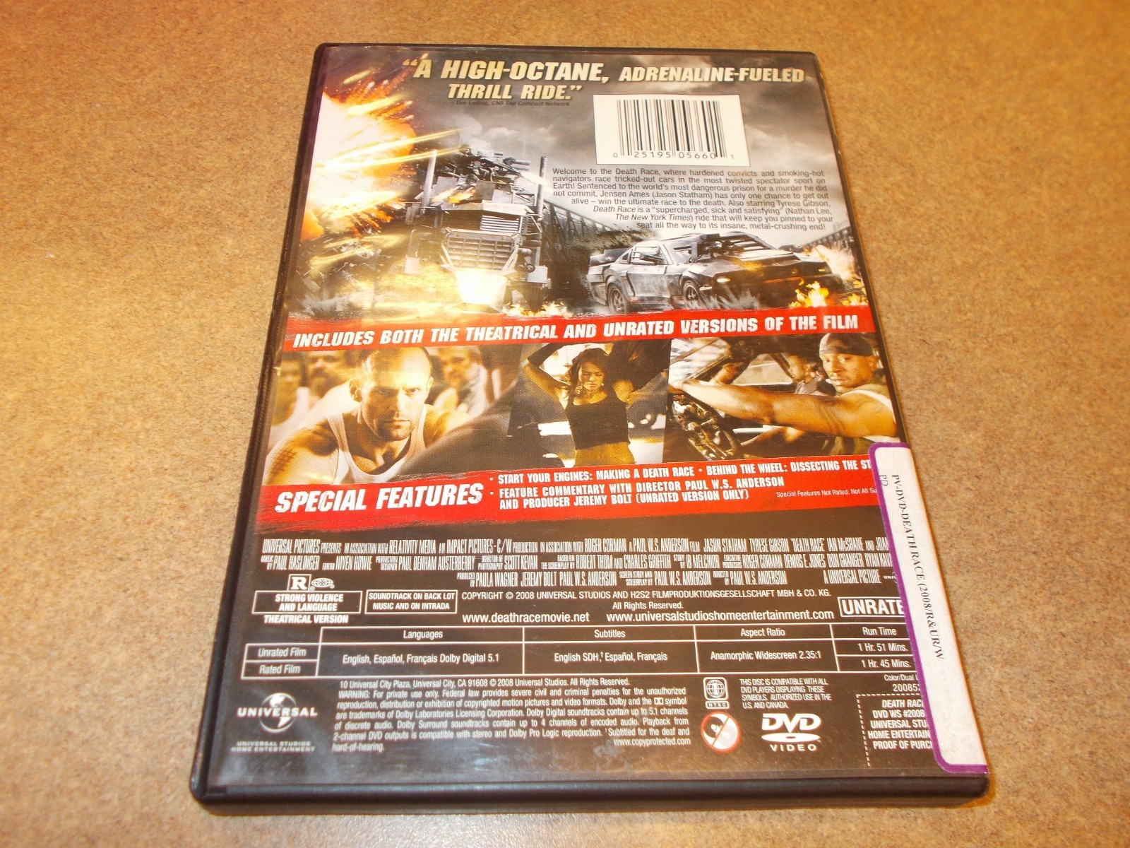Death Race (DVD, 2008) Jason Statham ~ Tyrese Gibson ~ Ian McShane | eBay