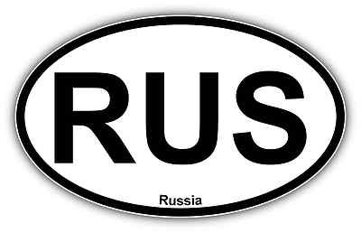 Russia Vehicle Country Code Oval Car Bumper Window Sticker Decal 6"X4 ...