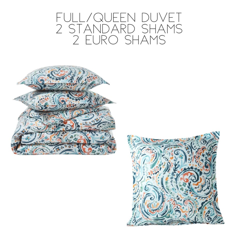 Sky Ophelia 5 PIECE FULL / QUEEN Duvet Cover & Shams Set MULTI | eBay