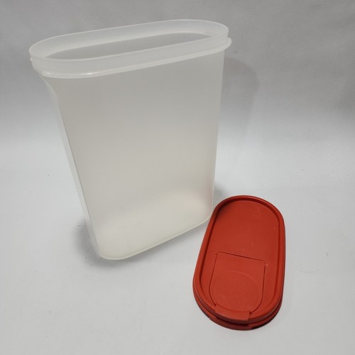 Tupperware #1614 Oval Modular Mate#4 w/ Red Orange Pour Lid 9 3/4 Cups ...