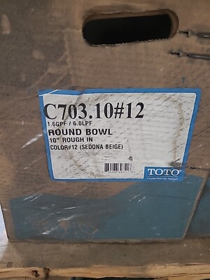 Toto C703.10#12 Round Toilet Bowl Sedona Beige 10" ROUGH IN-FITS ST703 ...