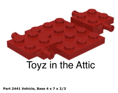 Lego 1x 2441 Red Vehicle, Base 4 x 7 x 2/3 Vf/Fn | eBay
