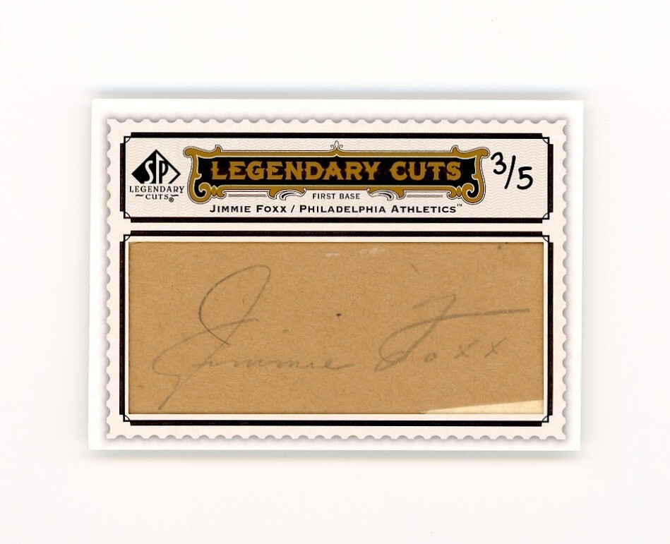 2009 SP Legendary Cuts - Legendary Cuts Jimmie Foxx #LC-317 /5 (AU) for ...