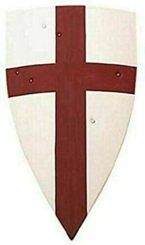 Medieval Armor Crusader Wooden Heater shield Red Cross Shield For ...