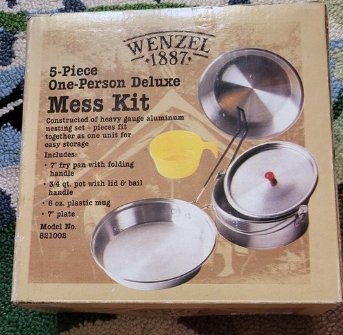 Wenzel 1887 5 piece one person deluxe mess kit camping survivalist ...