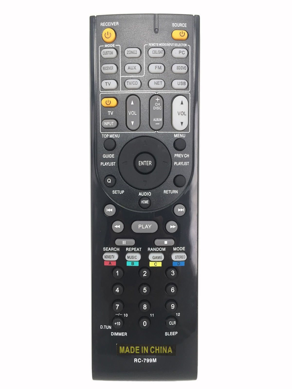 Remote Control For Onkyo AV Receiver HT-R391 HT-R558 HT-R590 HT-R591 ...