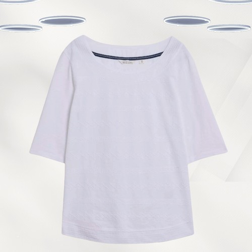 Ex White Stuff Women's Short Sleeve Embroidered Cotton Top in White ...