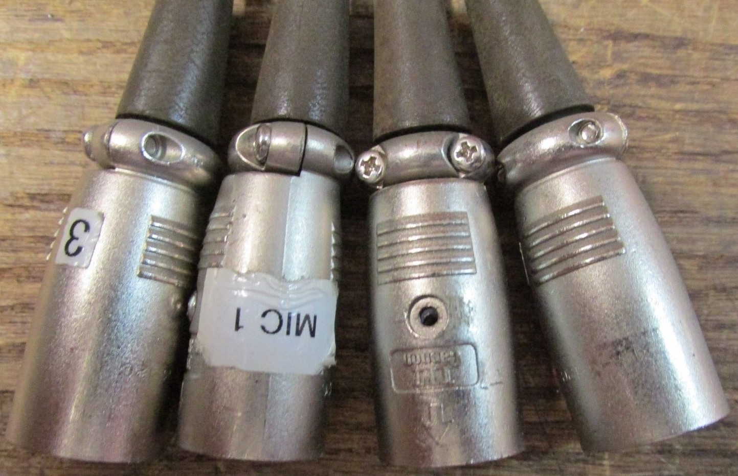 LOT OF 4 ITT Cannon Microphone Cable XLA-3-12C To Twist Lock 4 Pin End ...