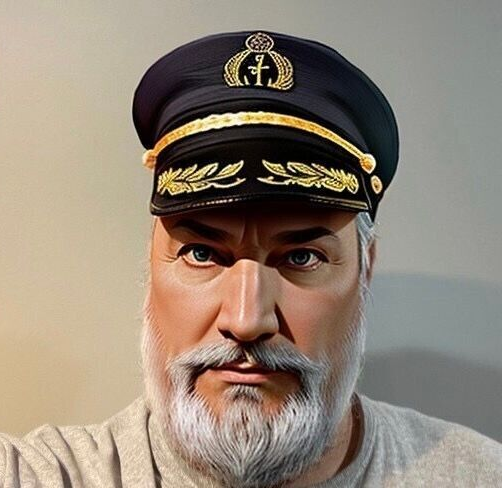 BLUE CAPTAIN NAVY SAILOR HAT Officer Uniform Adult Cap Naval Ship ...