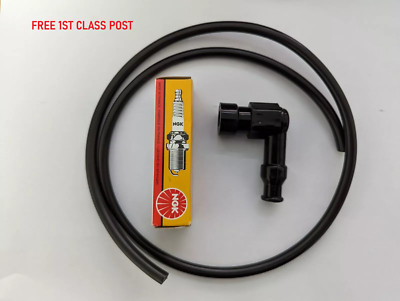 NGK B7HS SPARK PLUG BLACK SUPPRESSOR CAP + HT LEAD / CABLE VESPA PX125 ...