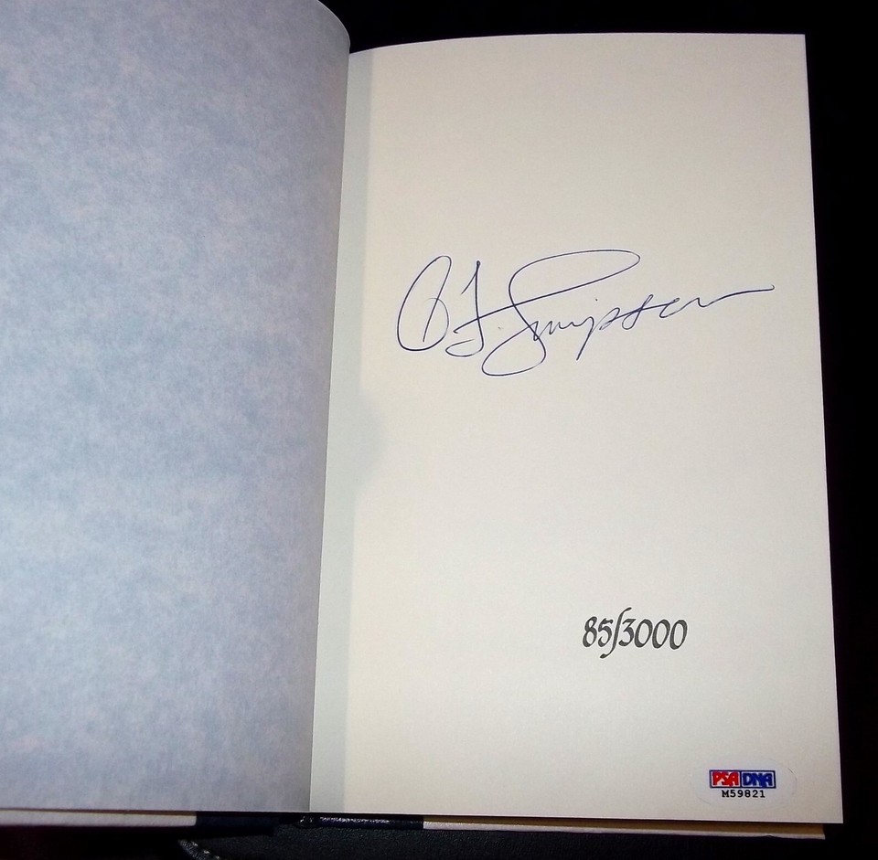 (#85/3000) PSA DNA Autograph (Sticker only) OJ Simpson Auto Signed Book ...