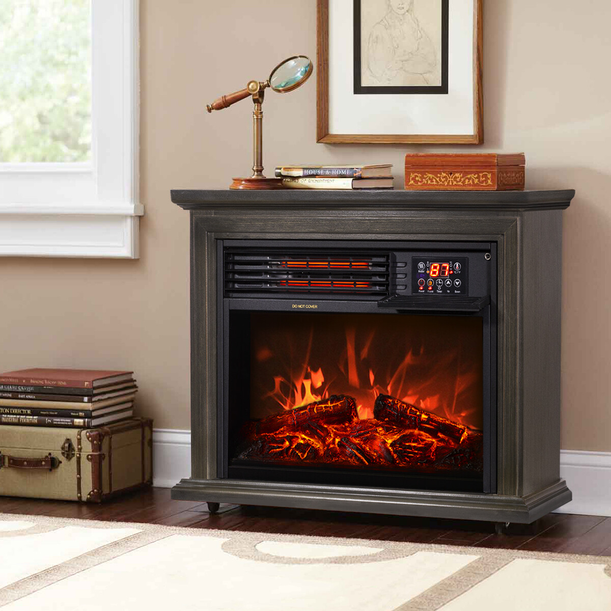 Free Standing Electric Fireplace