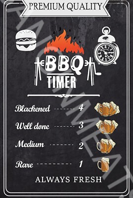 BBQ Timer v4 Funny Sign Weatherproof Aluminum | eBay