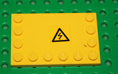 Lego Yellow plaque lisse+sticker 6180pb026/set 7632-7685-8439-8464-7249 ...