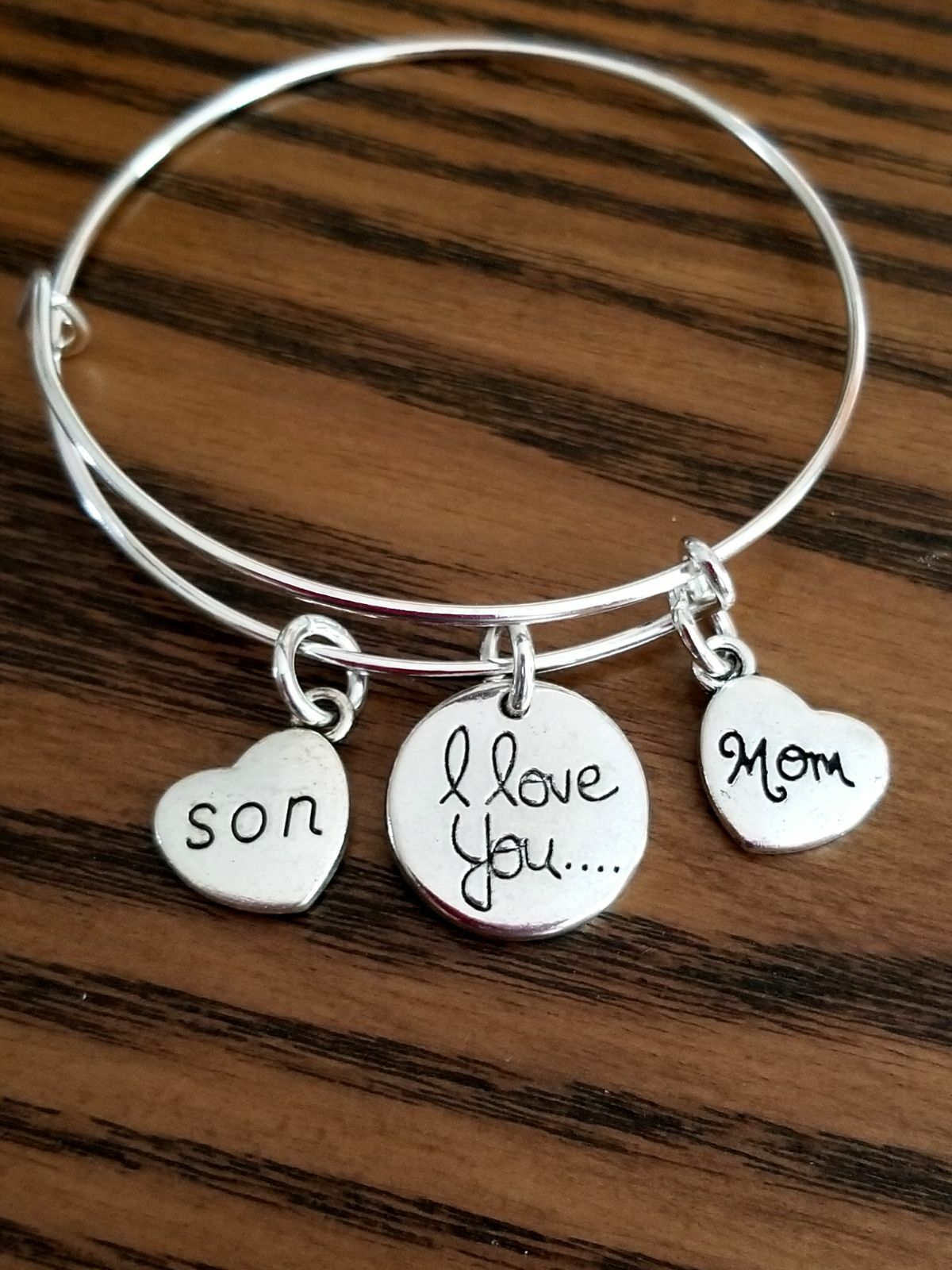 Silver Mother and Son Charm Bracelet Mom Gift from Son Mom Jewelry ...