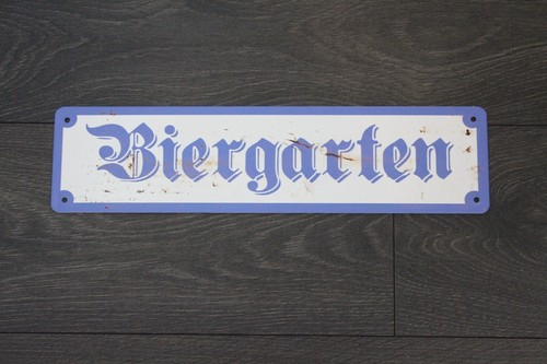 Biergarten Tin Sign Octoberfest Beer Garden Bier Bar Patio German ...