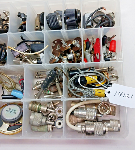 Lot of Electrical Switches, Knobs, Fuses, Alligator Clips etc. w ...