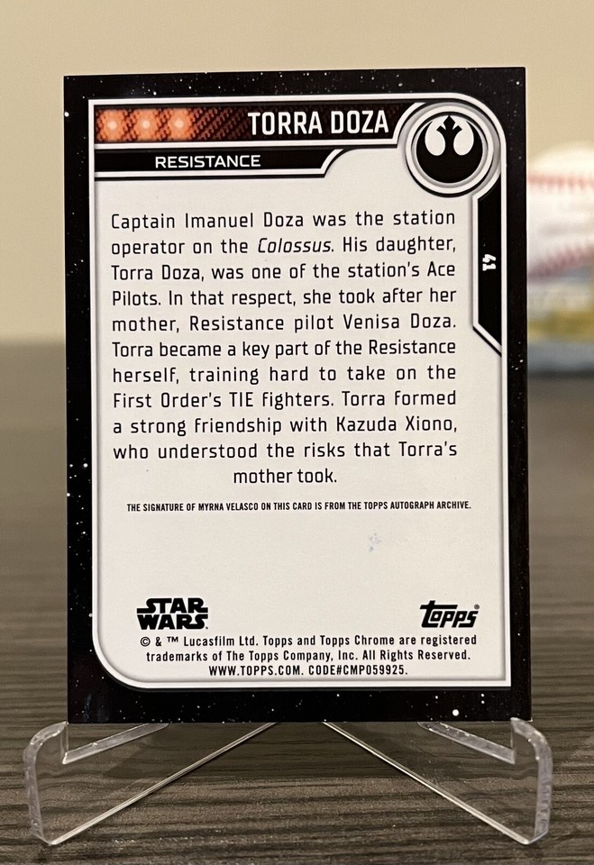 2023 Topps Chrome Star Wars Torra Doza Auto Myrna Velasco | eBay